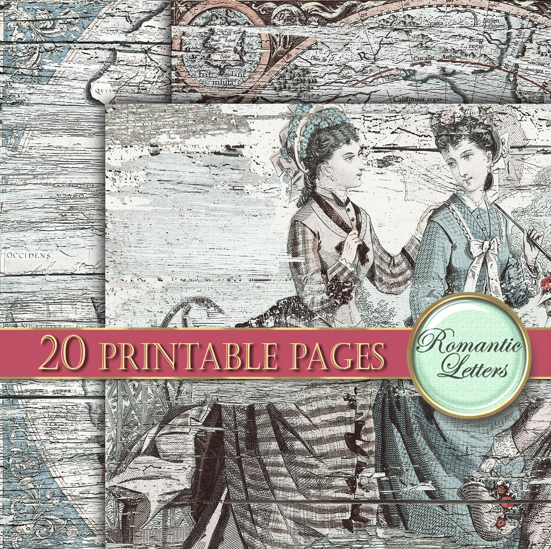 Victorian Journal Printable Paper Ephemera Digital Paper Decoupage ...