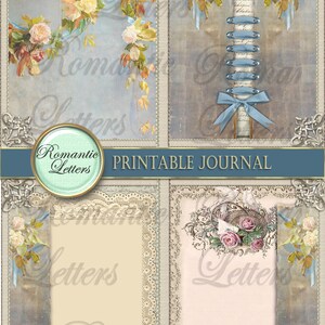Printable Junk Journal Kit Shabby Chic Digital Scrapbook Paper ...