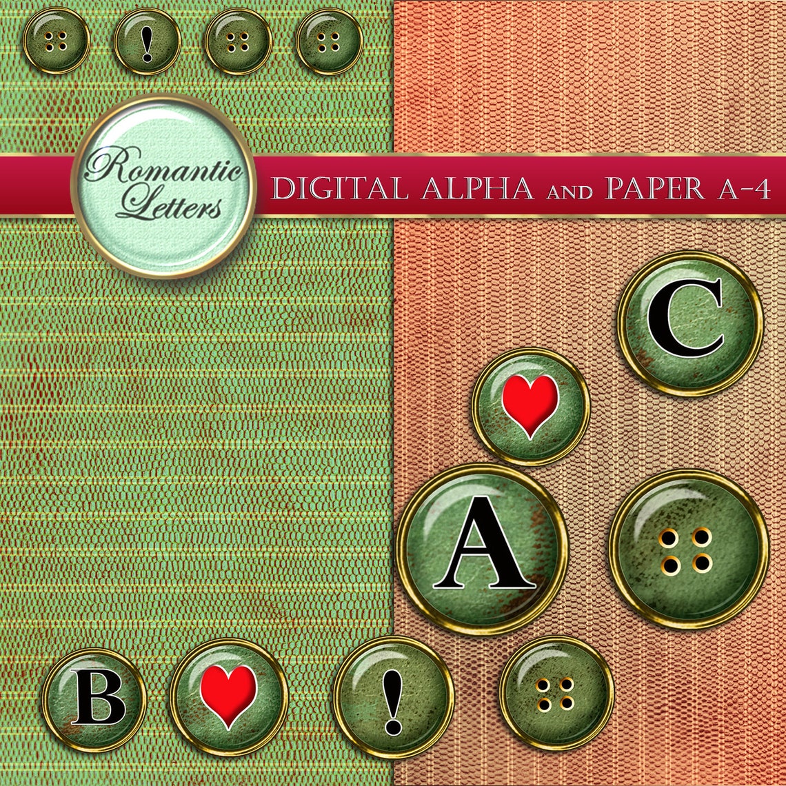 Digital Scrapbook Alphabet Digital Clip Art Digital Letters Digital ...