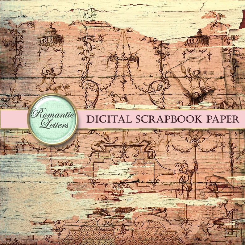 Shabby Digital Scrapbook Paper Pack Digital Background Shabby Chic ...