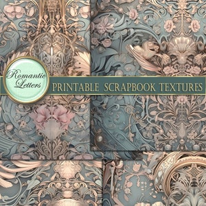 Digital Paper Damask Scrapbook Printable Paper Pack Digital Texture ...