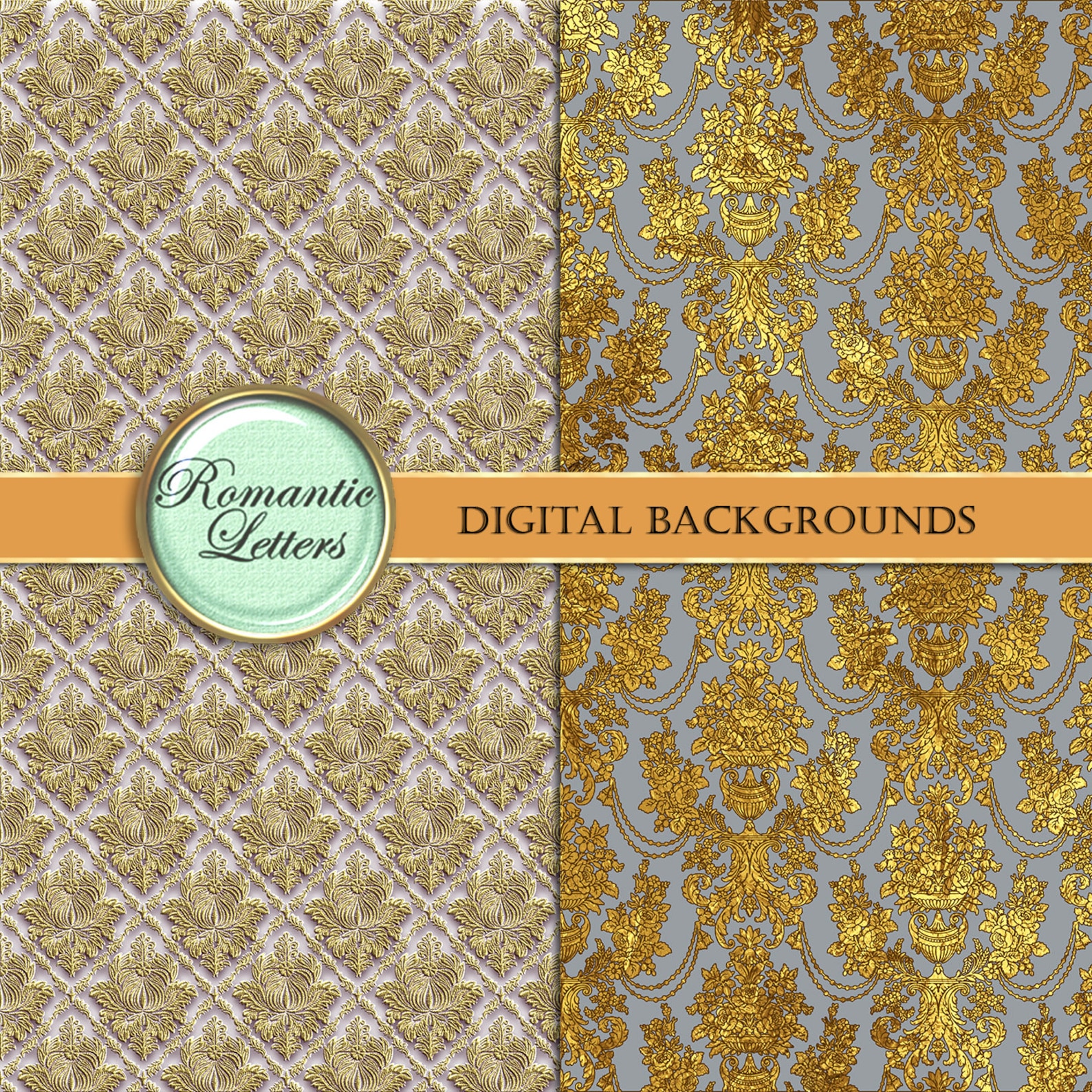 Digital Paper Pack Gold Texture Digital Scrapbook Paper Gold Background ...