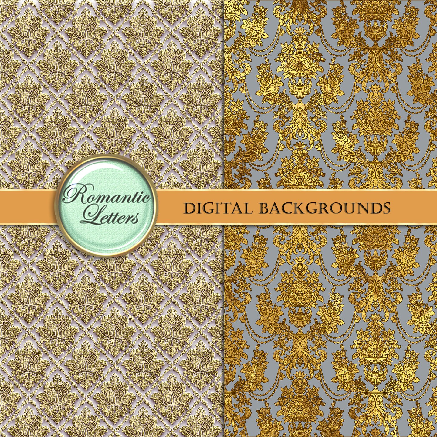 Digital paper pack gold texture digital scrapbook paper gold | Etsy