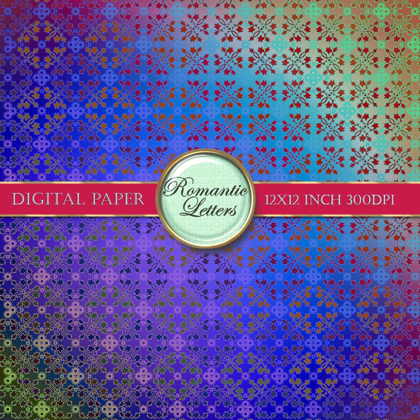 Digital Damask Digital Printable Paper Pack Digital Scrapbook Digital ...