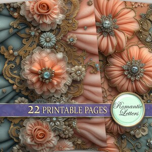 Digital Printable Scrapbook Paper Pack Silk Fabric Texture Lace ...