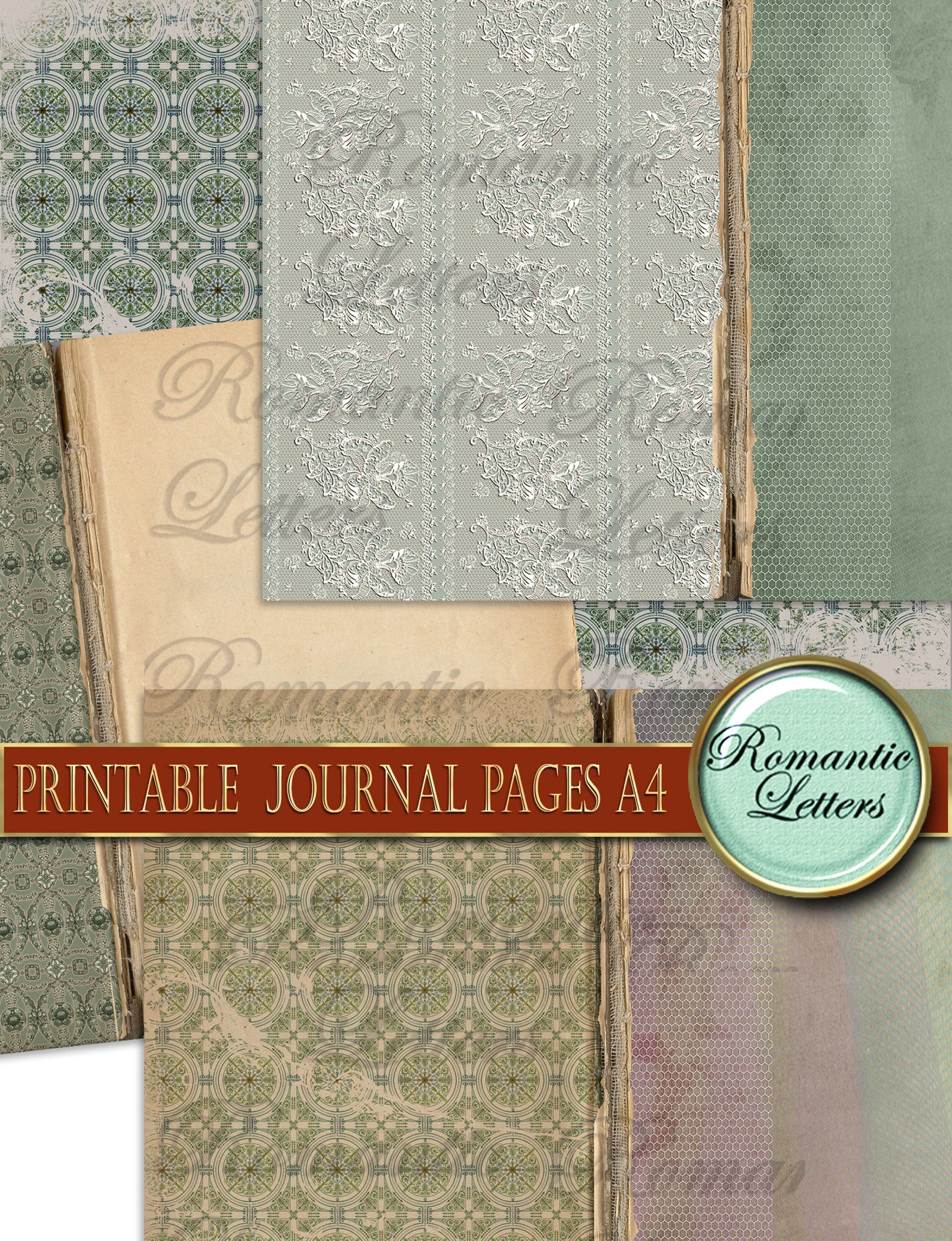 Printable Junk Journal Pages Printable Old Journal Paper Craft | Etsy