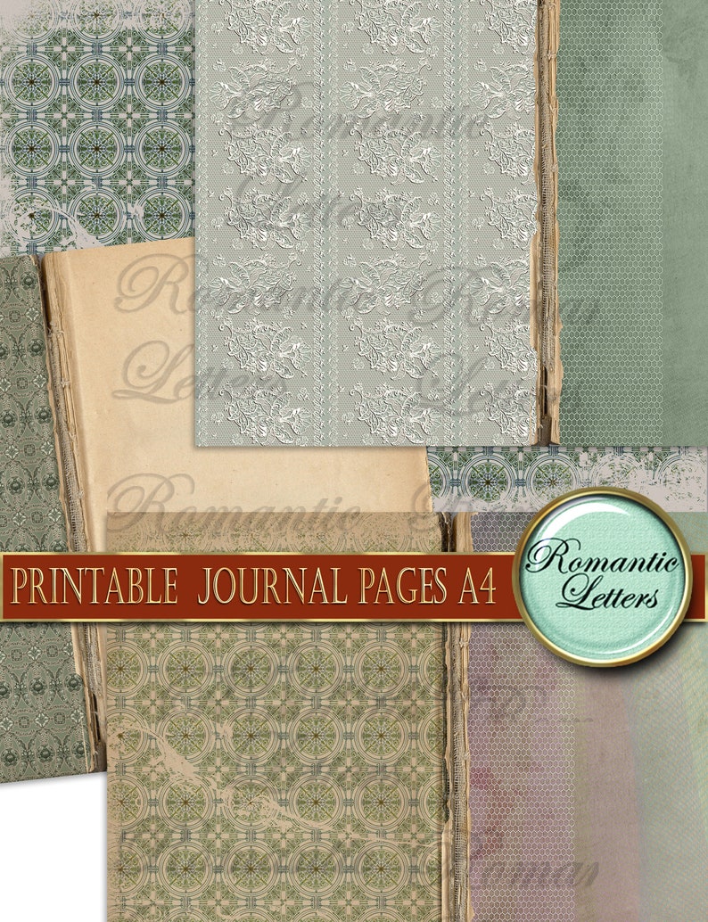 Printable Junk Journal Pages Printable Old Journal Paper Craft | Etsy