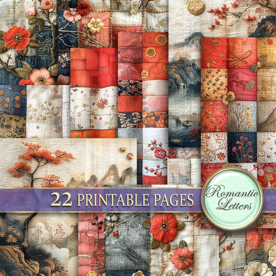 Digital Printable Scrapbook Paper Pack Junk Journal Paper Patchwork ...