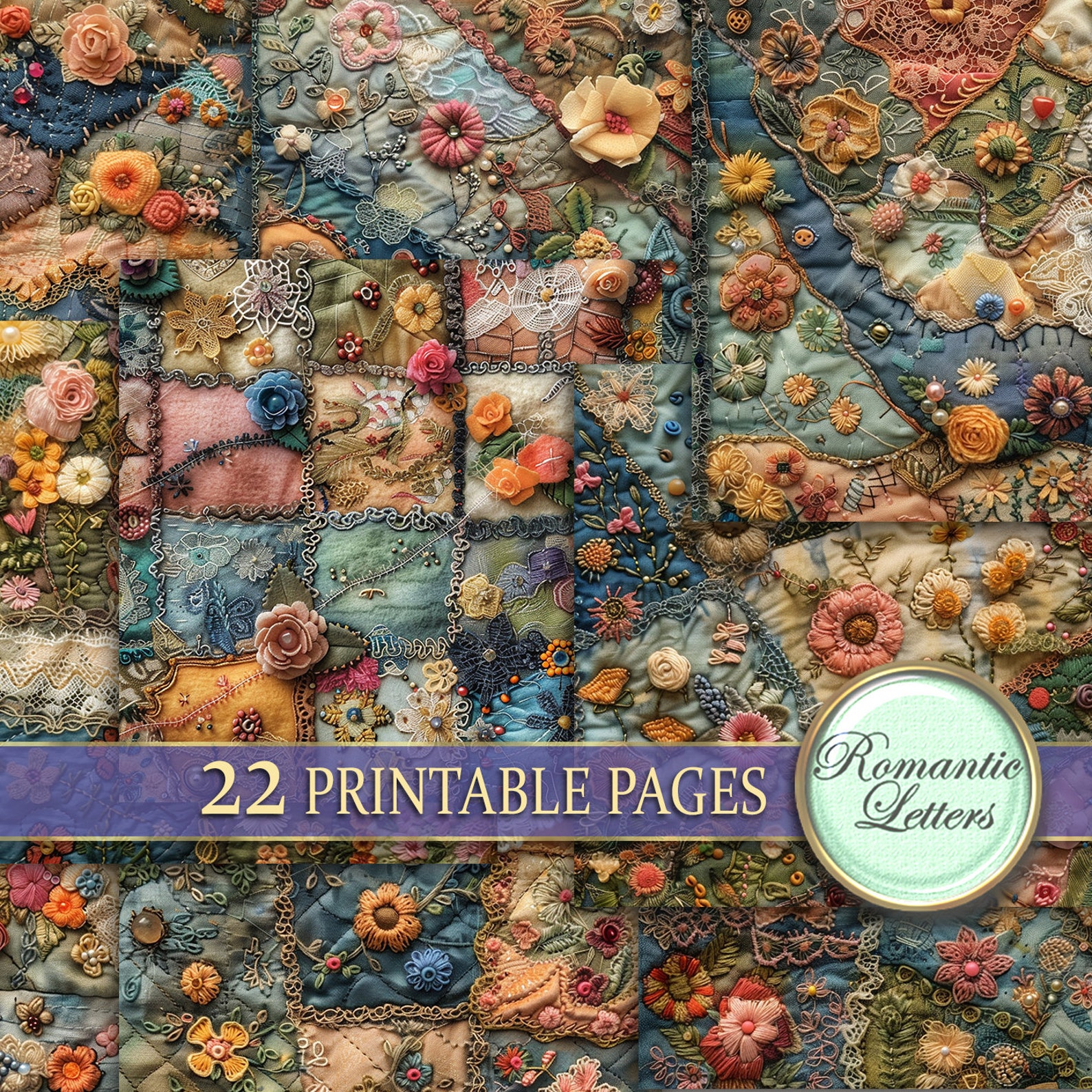 Digital Printable Scrapbook Paper Pack Floral Summer Shabby Chik ...