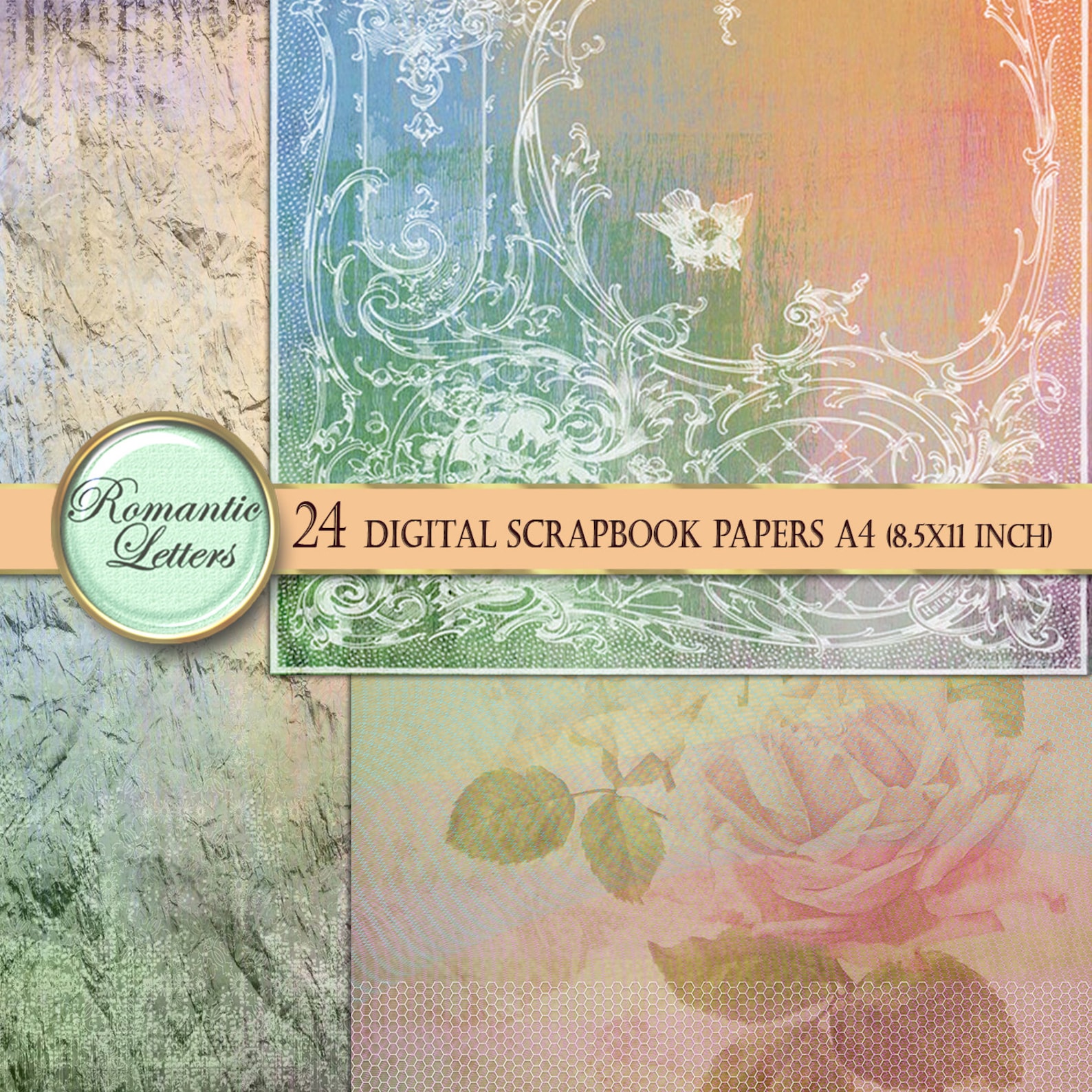 Vintage Printable Paper Pack Digital Scrapbook Background - Etsy Canada