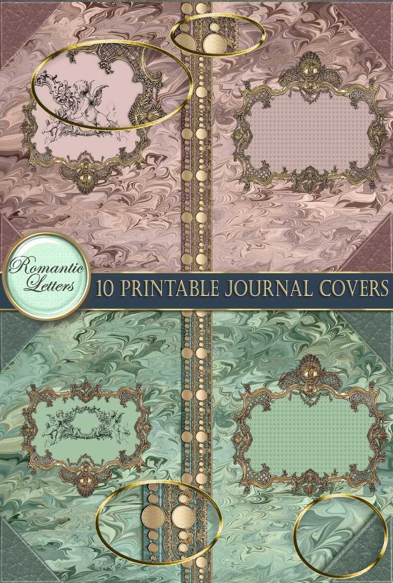 Printable Junk Journal Covers Kit Digital Scrapbook Cover - Etsy