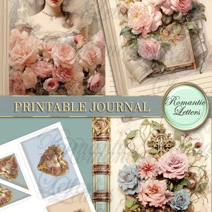 Printable Junk Journal Kit Digital Printable Journal Vintage Floral ...