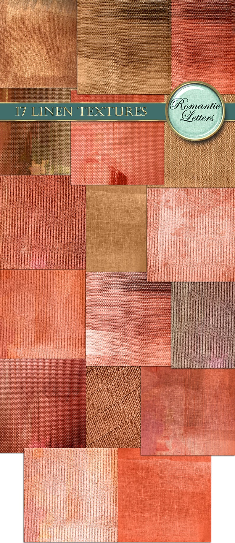 Orange Digital Linen Texture Printable Craft Paper Digital Scrapbook ...