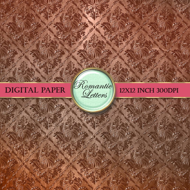 Rose gold digital scrapbook paper 12x12 scrapbook background | Etsy