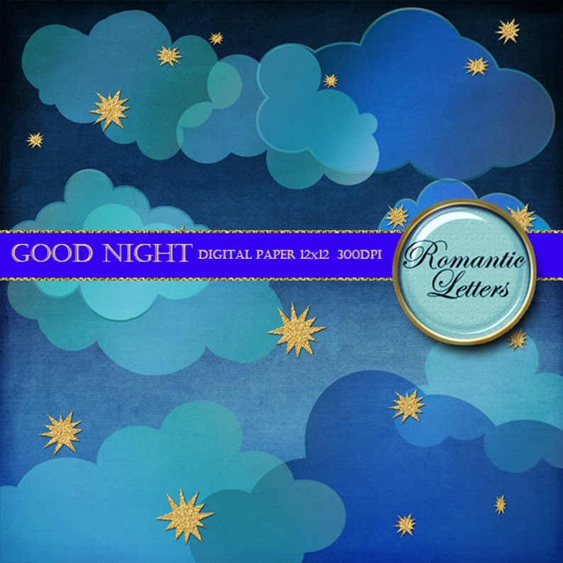 NIGHT Digital Paper Pack Scrapbook Papers Digital Backdrops - Etsy