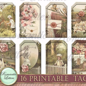 Printable Journal Tags Old Bookmarks Victorian Paper Antique Book ...