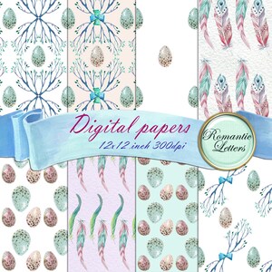 Easter Watercolor Clip Art Egg Digital Easter Clipart Watercolor ...