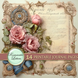 Floral Digital Scrapbook Paper Pack Shabby Chic ROSE Flowers Digital ...