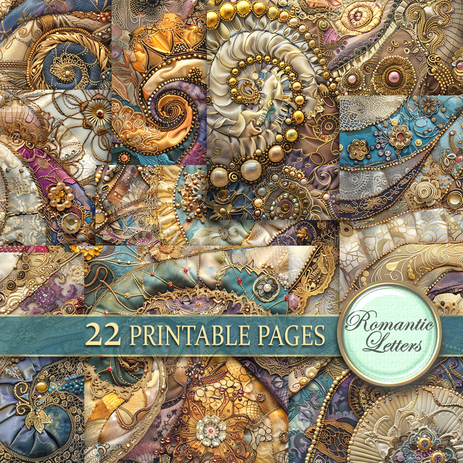Boho Patterns Digital Printable Scrapbook Paper Pack Quilt Junk Journal ...