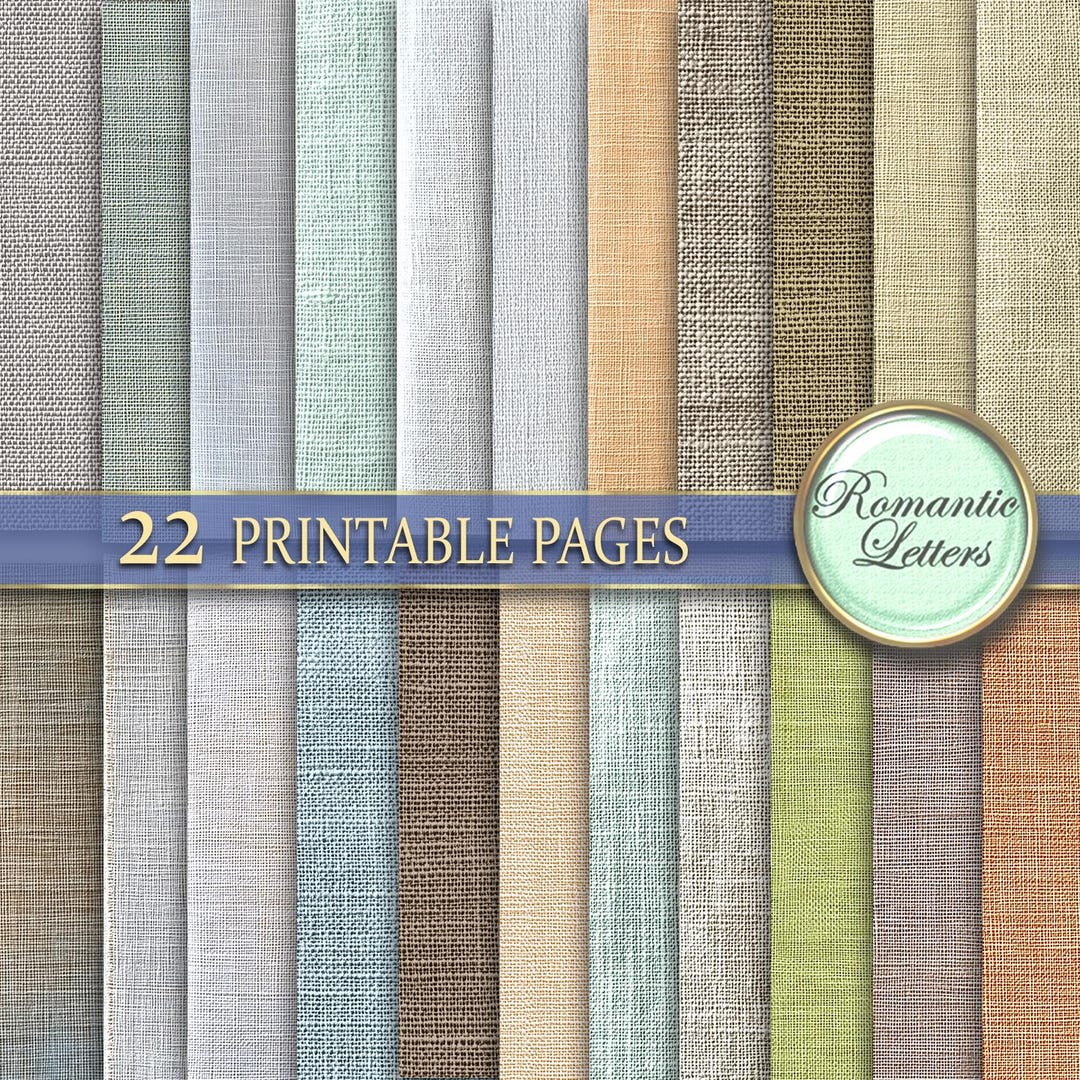 Linen Texture Digital Paper Pack, Pastel Scrapbook Backgrounds (digital ...