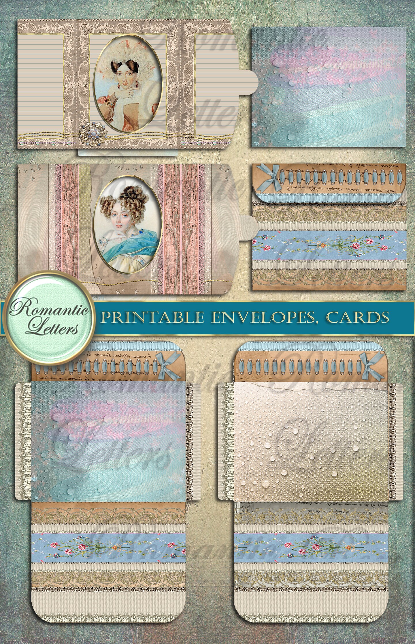 Printable Vintage Envelopes Printable Photo Cards Printable | Etsy