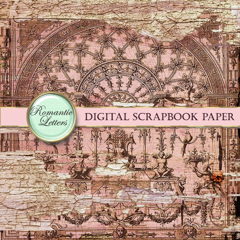 Shabby Digital Scrapbook Paper Pack Digital Background Shabby Chic ...