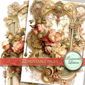 Digital Printable Scrapbook Paper Pack Shabby Chic Wedding Album Luxury ...