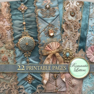 Digital Printable Scrapbook Paper Pack Shabby Chic Album Luxury ...