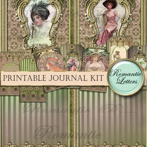 Printable Journal Kit Digital Collage Sheet Printable Journal Paper ...