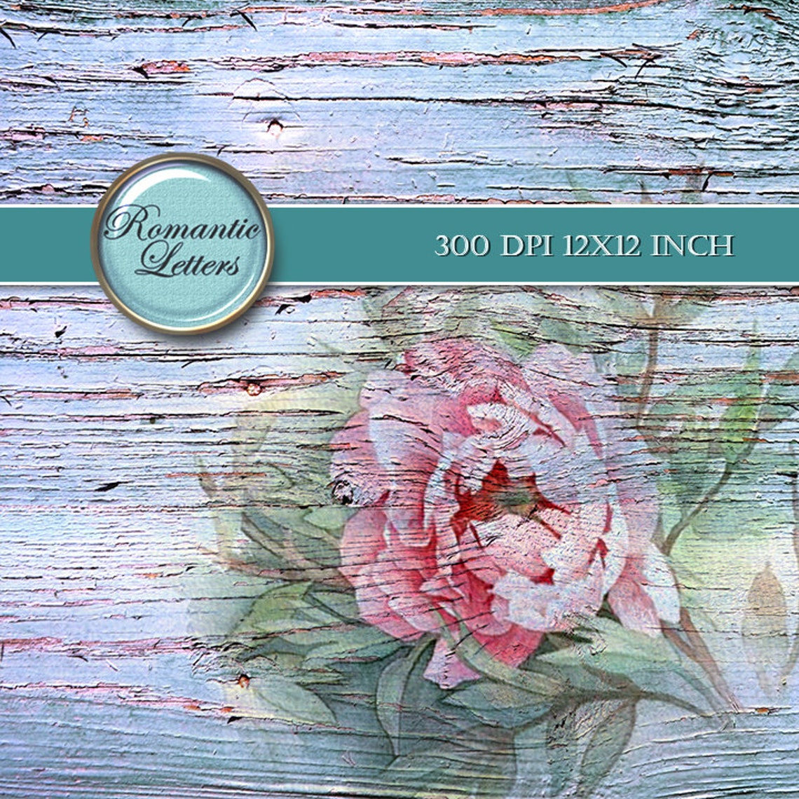 Floral Digital Scrapbook Paper Shabby Chic Rose Vintage Flower | Etsy
