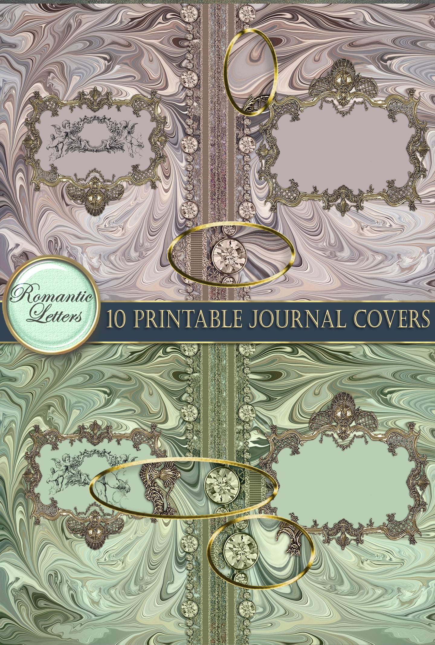 Printable Junk Journal Covers Kit Digital Scrapbook Cover Digital ...