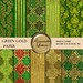 Digital Paper Pack Damask Gold Texture Green Digital Gold Paper Digital ...