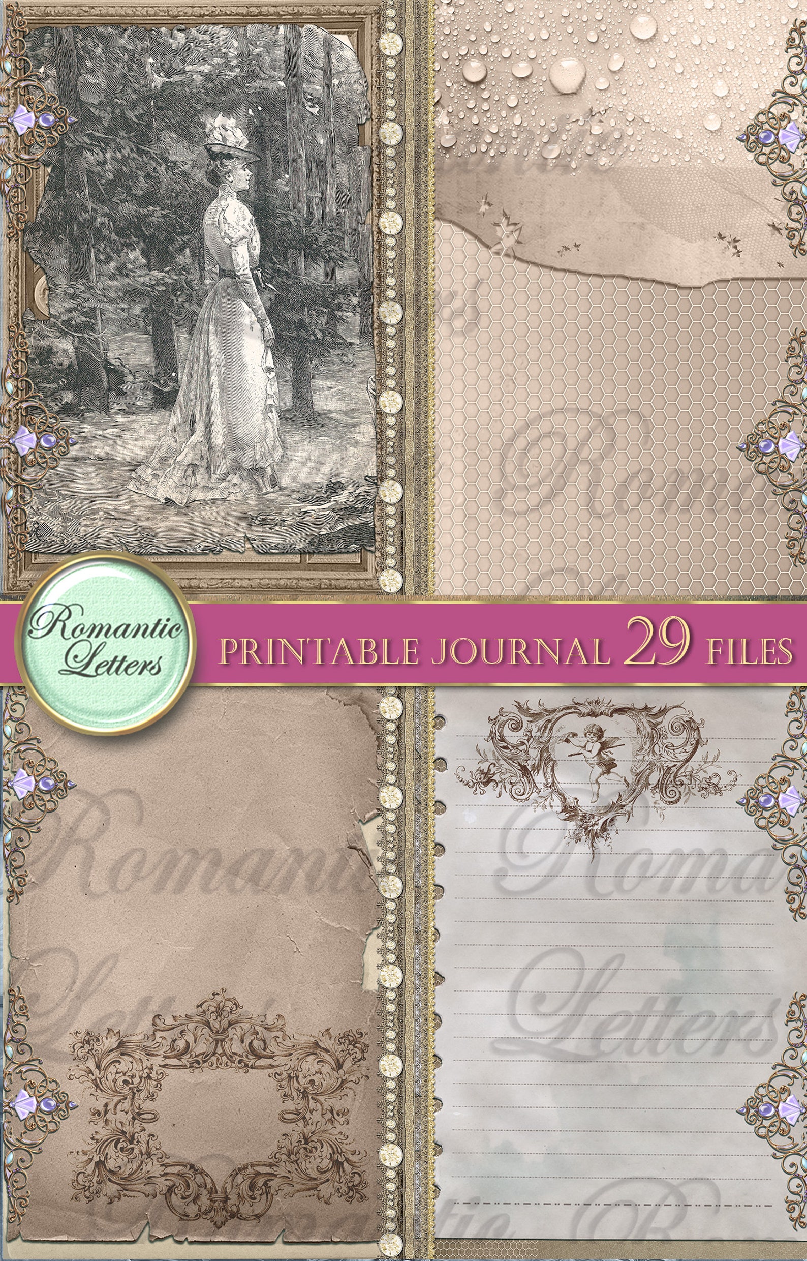 Printable Junk Journal Kit Victorian Digital Scrapbooking Victorian ...