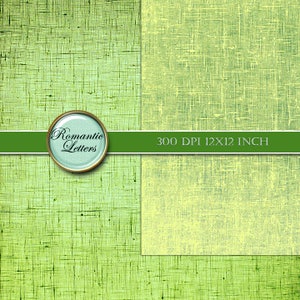 Green Linen Digital Paper Pack Digital Scrapbooking Linen Texture ...