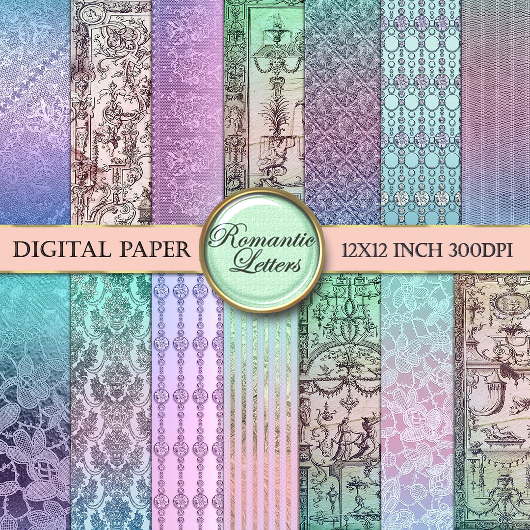 Wedding Digital Scrapbook Album Paper Pack Digital Background Paper ...