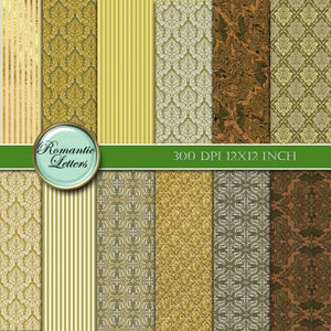 Damask Digital Paper Pack Digital Scrapbook Paper Digital Vintage ...