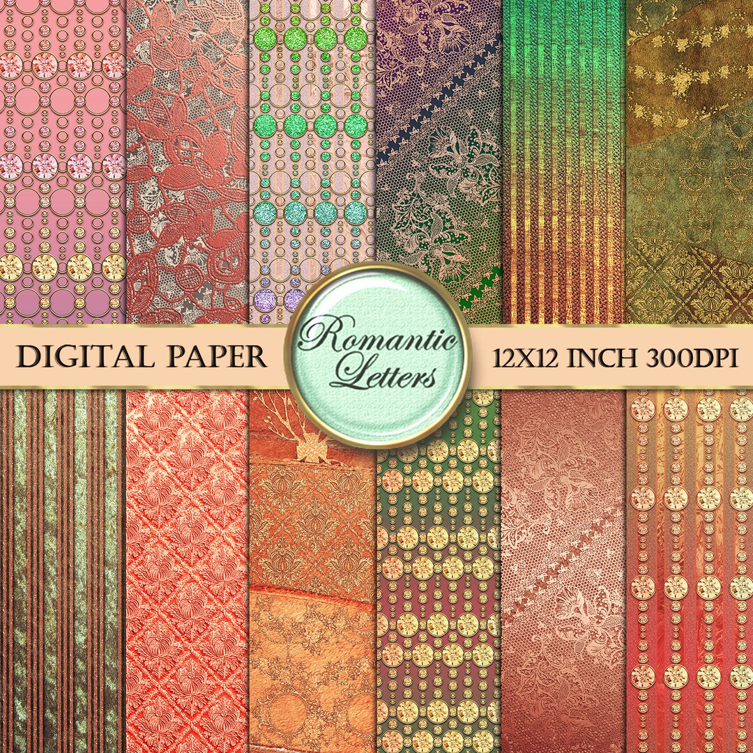 Vintage Digital Paper Pack Scrapbook Album Background Paper Printable ...