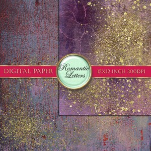 Gold Pixie Dust Digital Gold Glitter Paper Digital Scrapbook Paper Pack ...