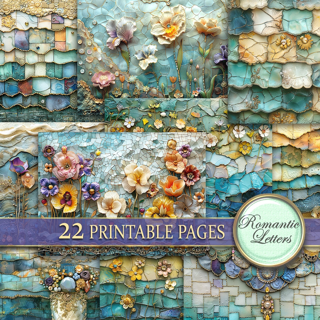 Digital Printable Scrapbook Paper Pack Boho Printable Craft Paper Paper ...