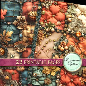 Digital Printable Craft Paper Scrapbook Paper Pack 3D Embroidery Quilt ...
