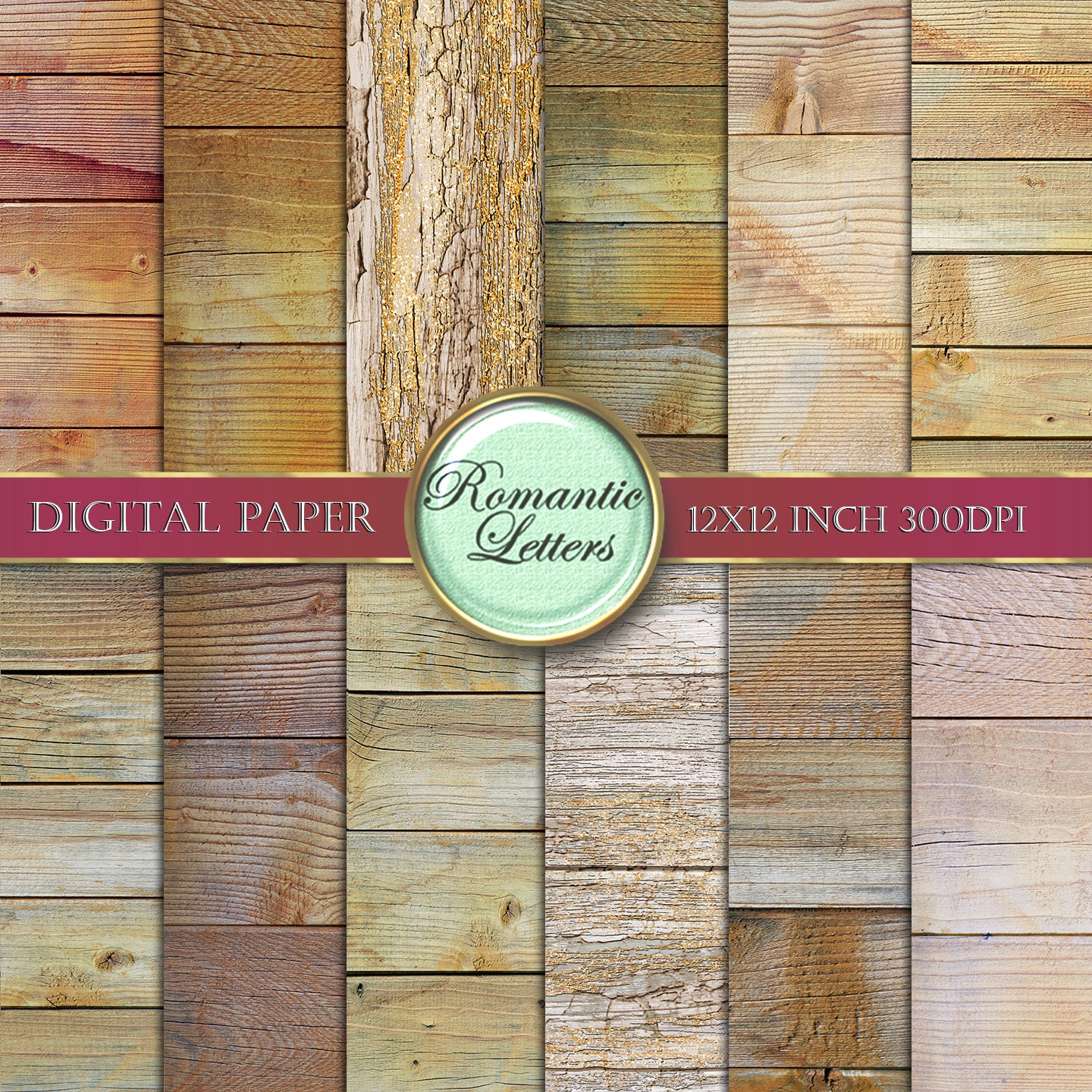 Digital paper wood texture scrapbooking digital paper pack | Etsy