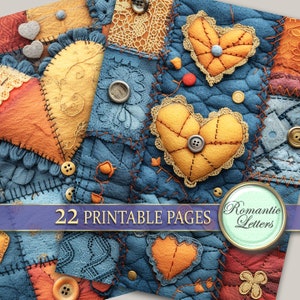 Patchwork Digital Printable Scrapbook Paper Pack Junk Journal Paper ...