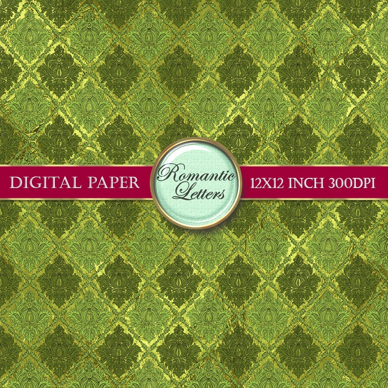 Digital damask digital printable paper pack digital scrapbook | Etsy