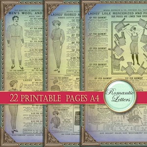 Printable Victorian Magazine Pages Digital Printable Paper Vintage ...