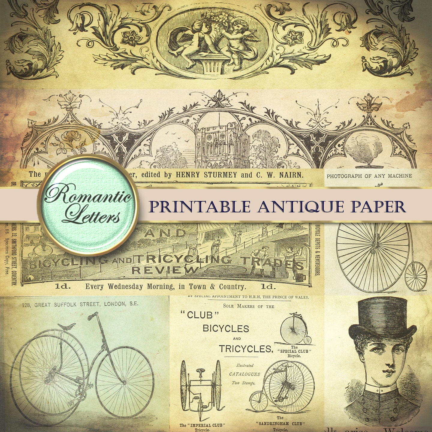 Victorian Digital Scrapbook Paper Pack Digital Paper Victorian - Etsy