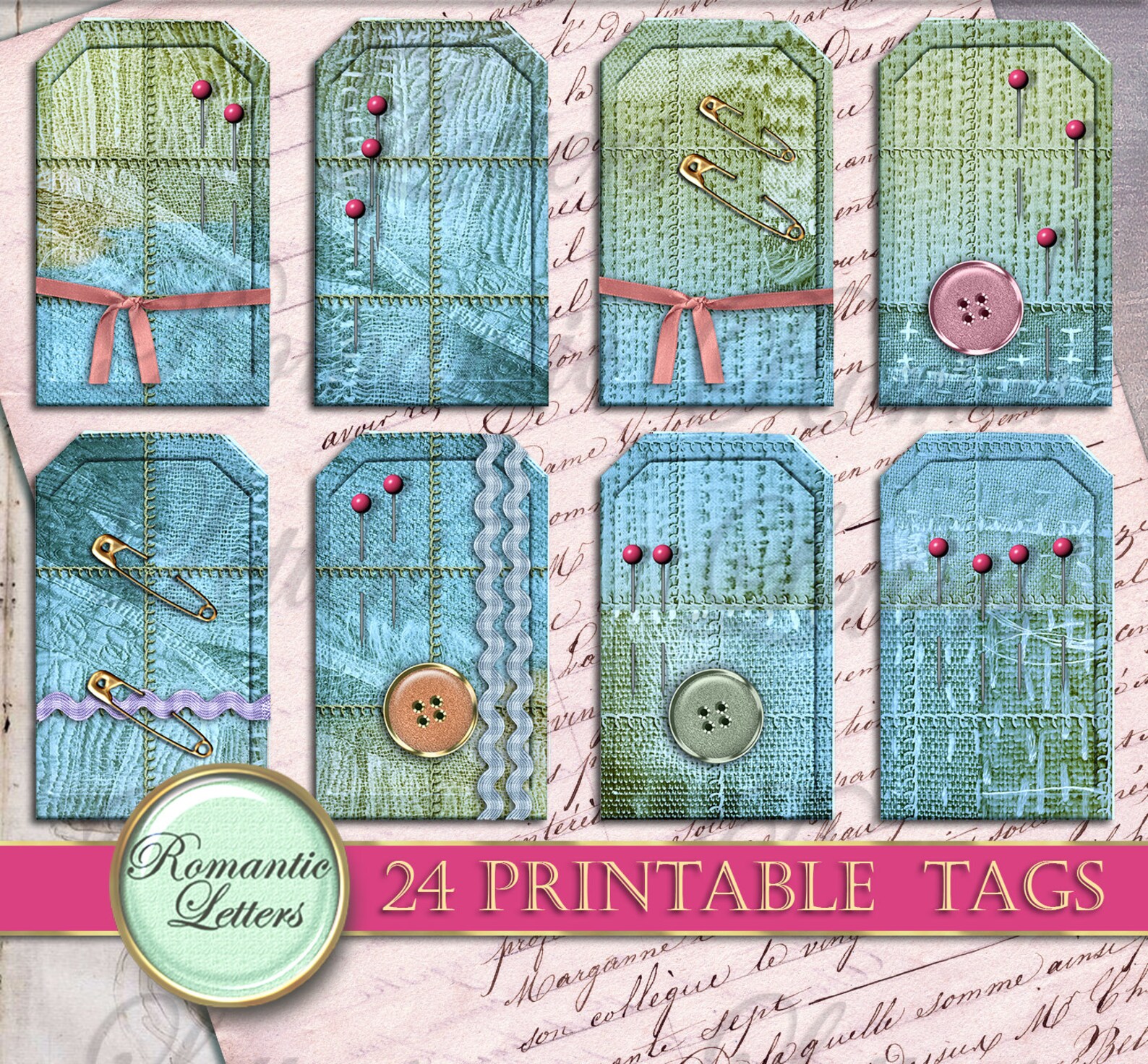 Printable Scrapbook Tags Printable Gift Tags Bookmark Digital - Etsy