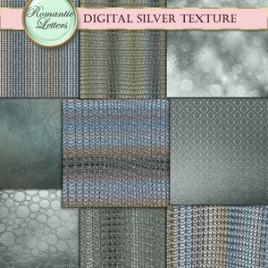 Digital Paper Silver Digital Scrapbook Paper Digital Texture Silver ...