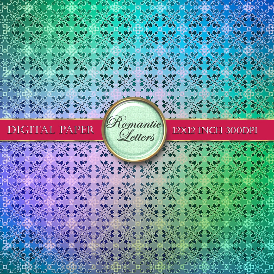 Digital Damask Digital Printable Paper Pack Digital Scrapbook | Etsy