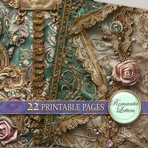 Victorian Digital Printable Scrapbook Paper Pack Junk Journal Pages ...