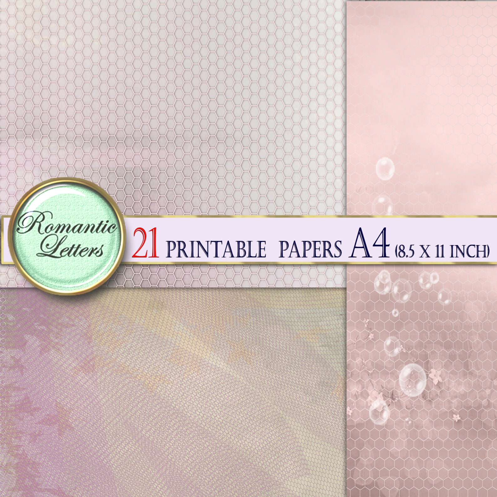 Pink Water Printable Scrapbook Paper A4 Printable Junk Journal - Etsy